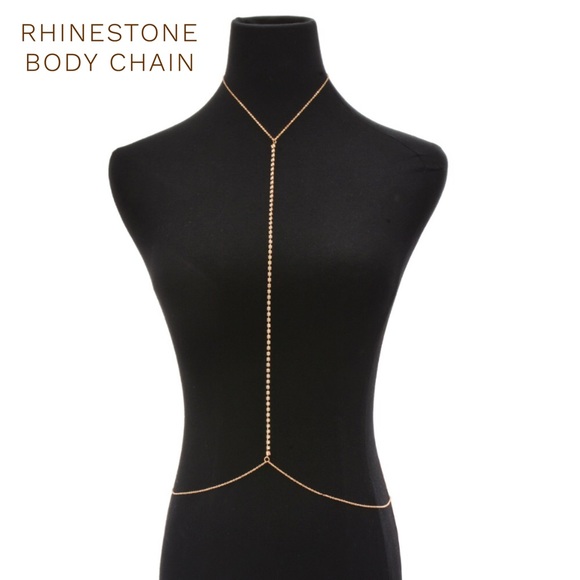 Jewelry | Gold Or Silver Rhinestone Body Chain | Poshmark